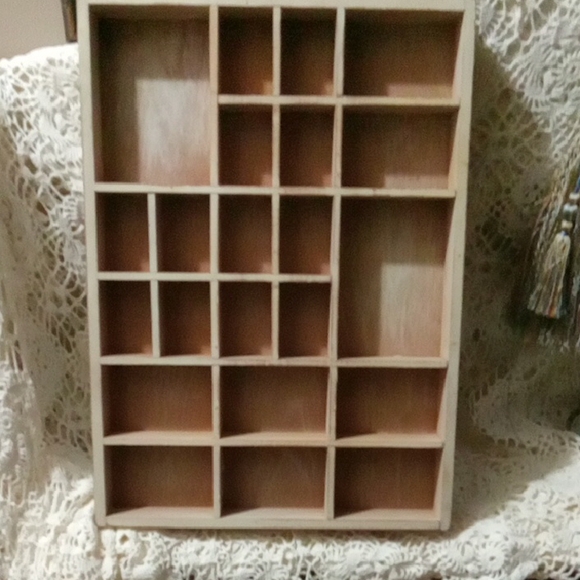 Enesco | Accents | Vintage Wooden Display Shelf Letter Press Tray ...